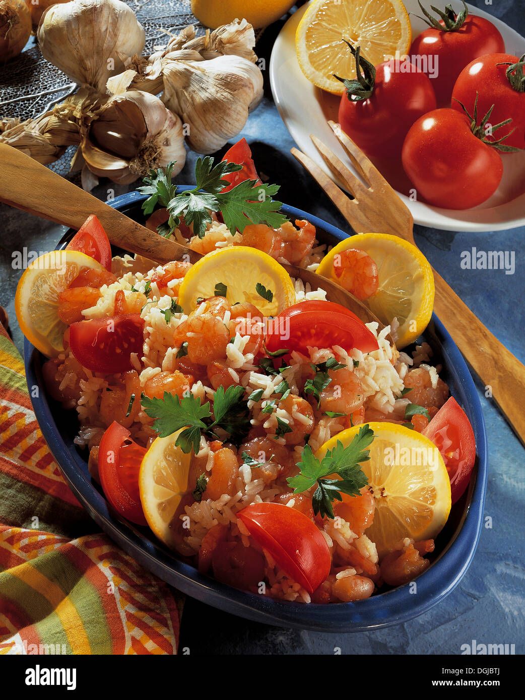 Rice with shrimps, Portugal Stock Photo - Alamy