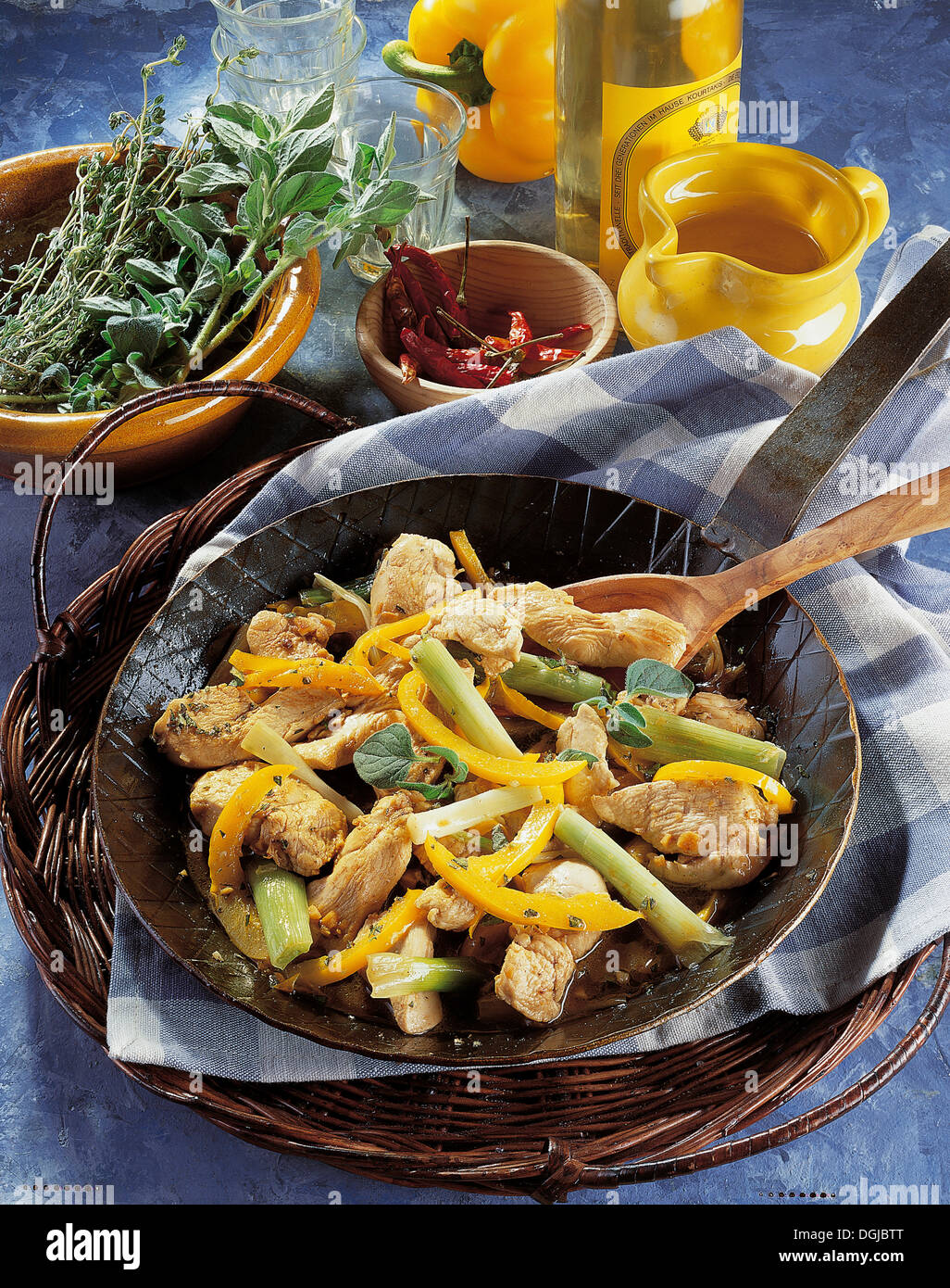 Chicken stir-fry, Greece Stock Photo - Alamy