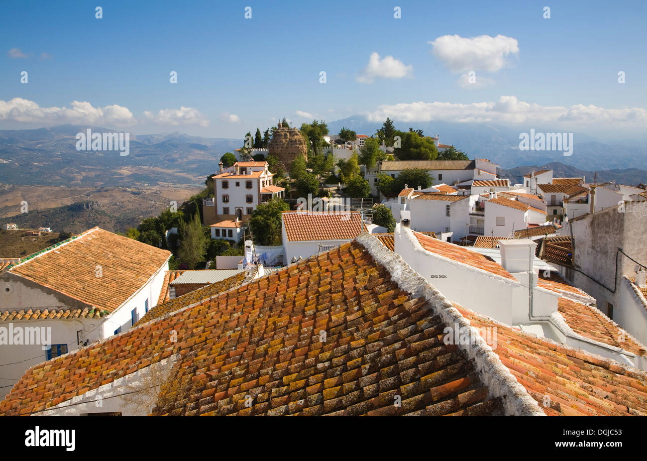 Historic Moorish mountain village Comares, Malaga province, Andalusia ...