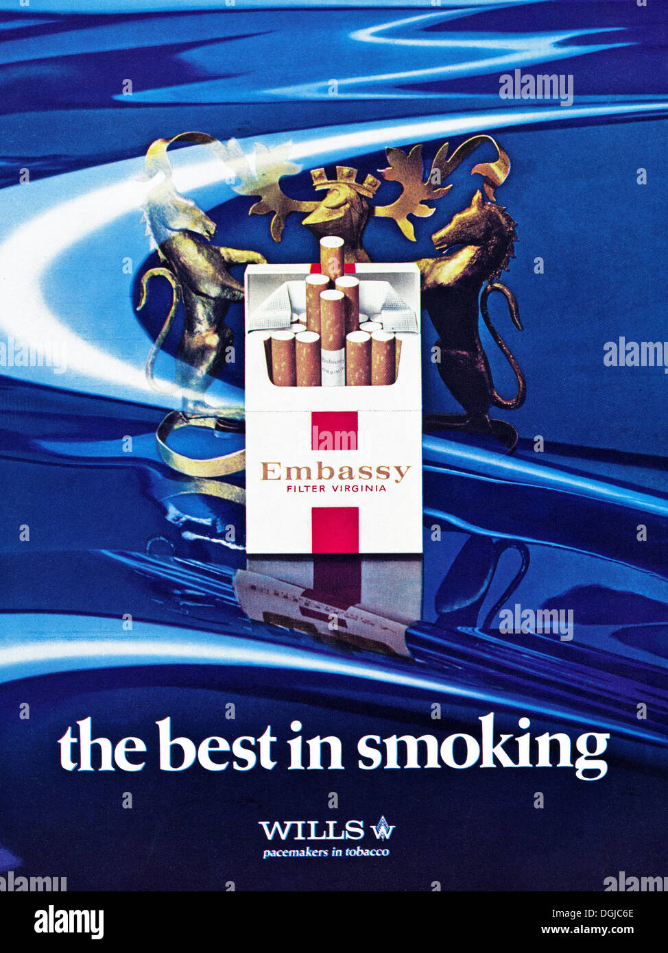Advertisement advertising WILLS EMBASSY cigarettes magazine advert ...