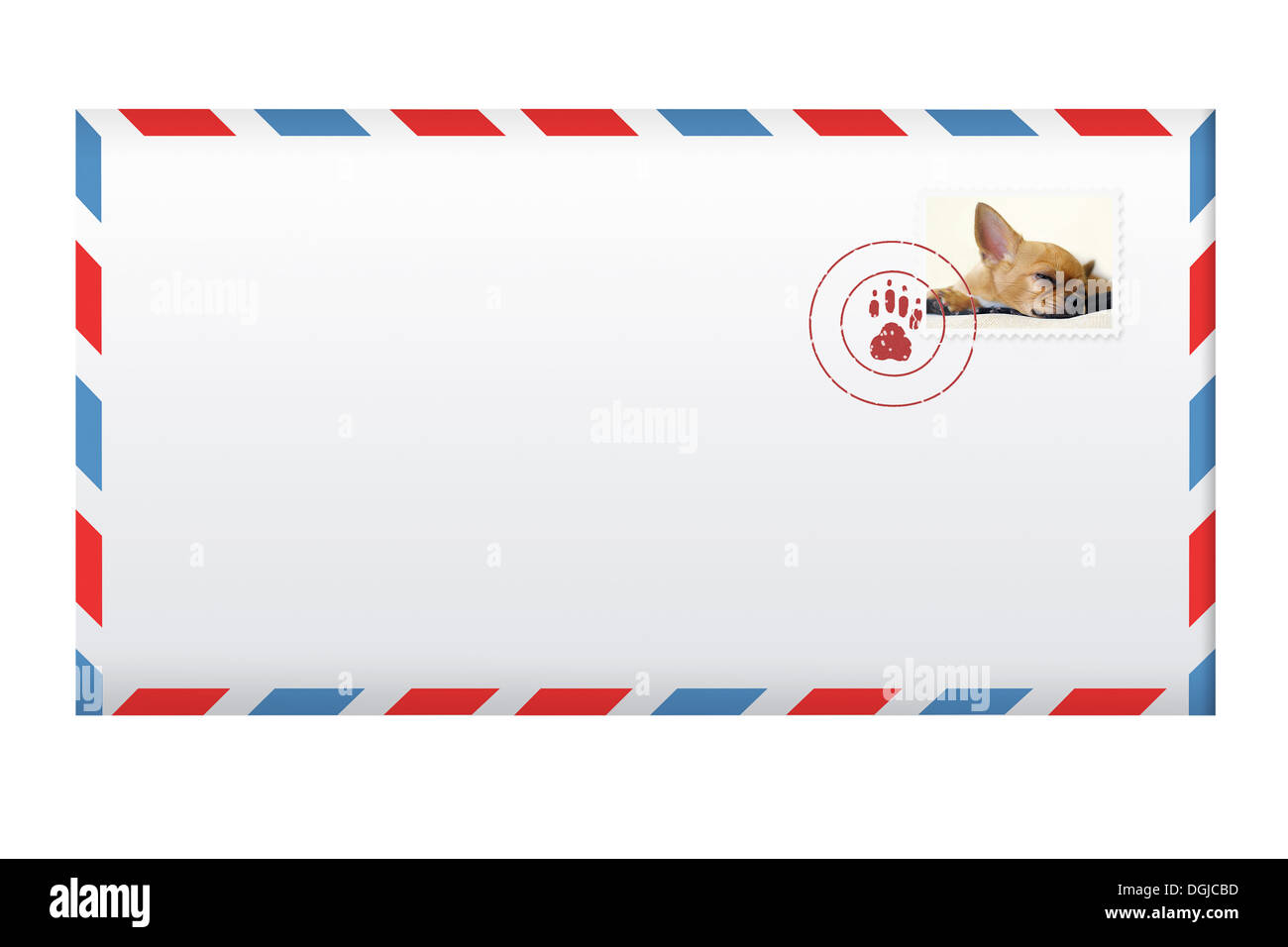 Post envelope with postage stamp isolated on white background Stock ...