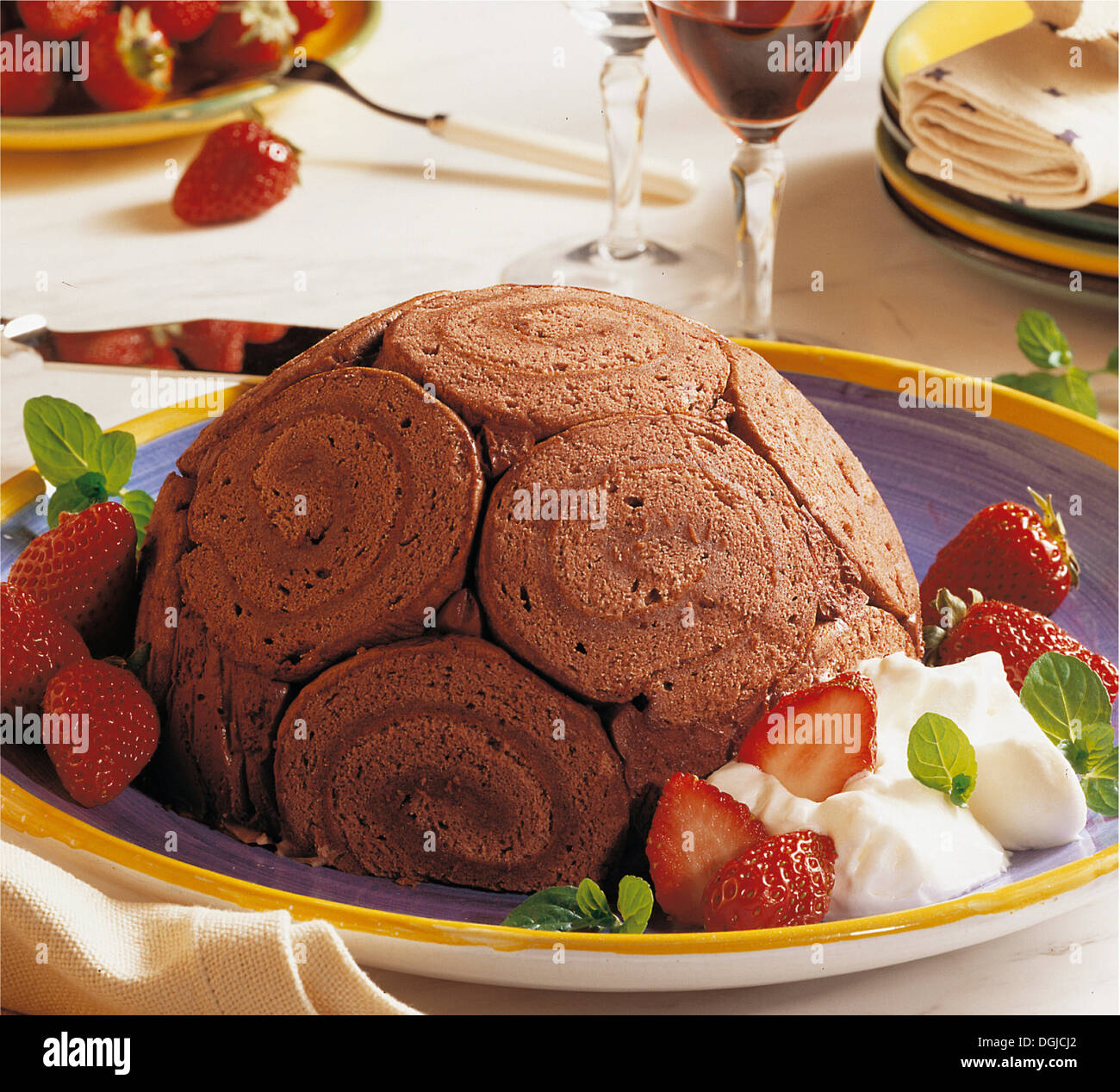 Chocolate ice cream bombe, Italy Stock Photo - Alamy