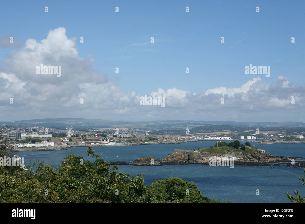 Drake's Island Plymouth Sound Devon England Stock Photo - Alamy