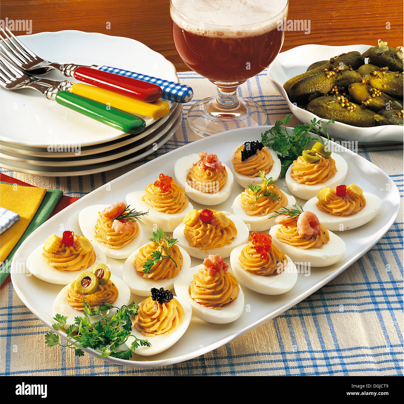 Berlin eggs with ham stuffing, Germany Stock Photo - Alamy
