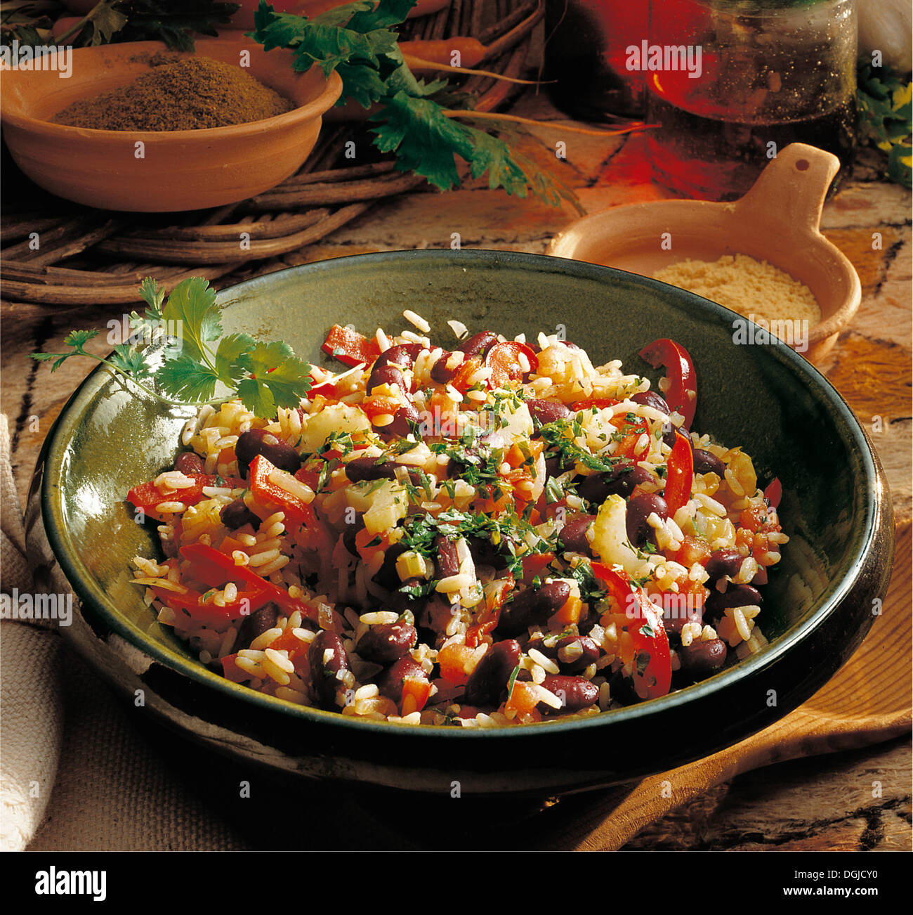 Rice and bean dish, Peru Stock Photo - Alamy