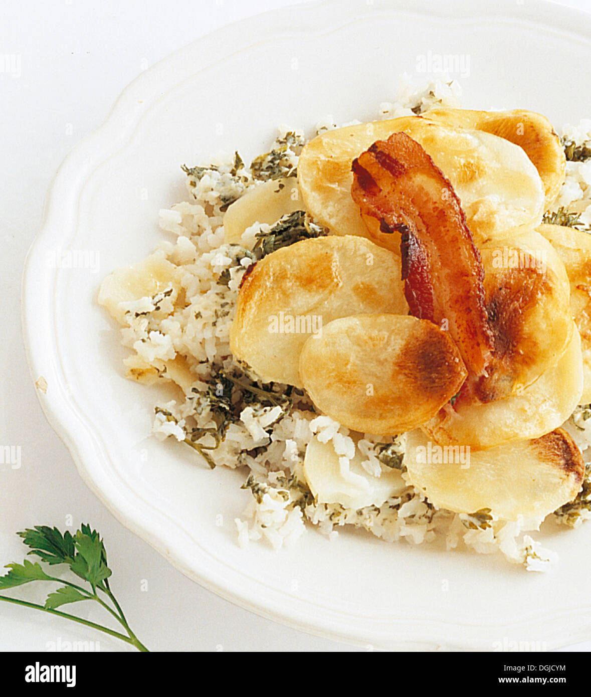 Potato-rice gratin, Croatia Stock Photo - Alamy