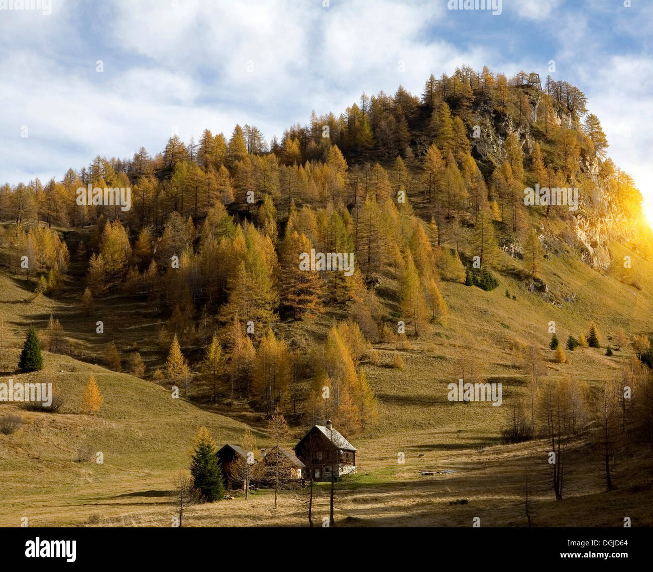 Remote farmhouse in valley of Alp Devero, Alpi, Piedmont, Italy Stock ...