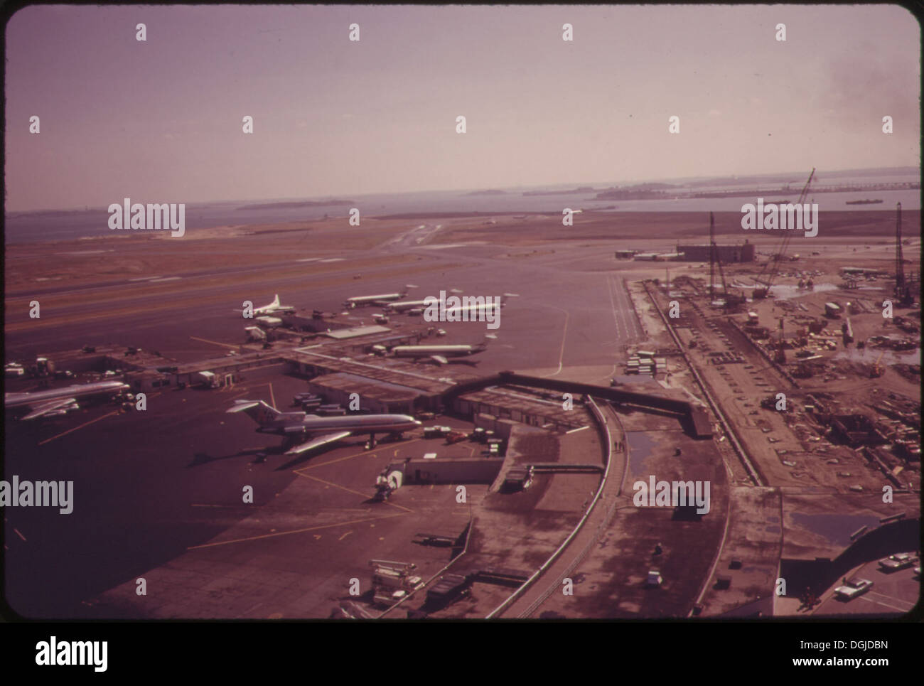 This photograph shows the ongoing construction of a new terminal at ...