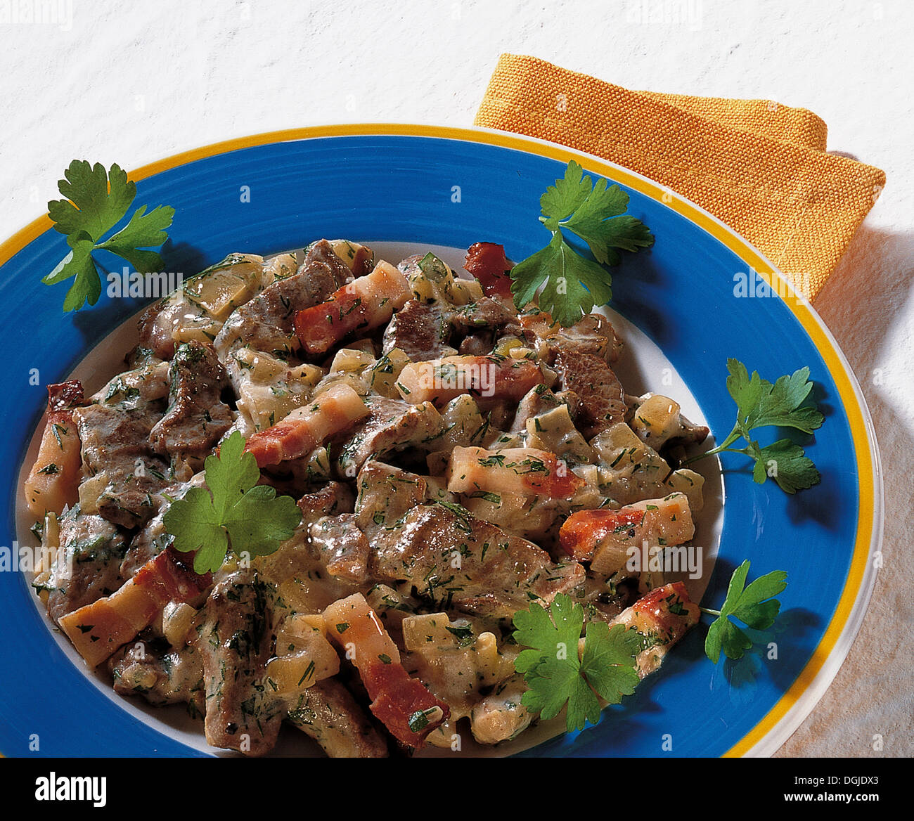 Wild boar Tokany with bacon and sour cream, Hungary Stock Photo - Alamy