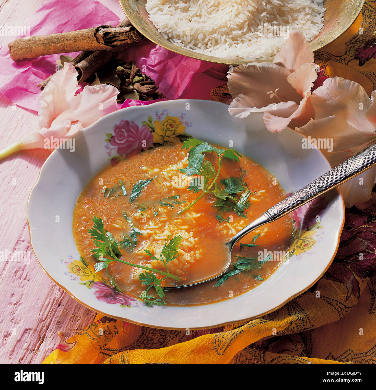 Basmati rice soup with coriander, India Stock Photo - Alamy