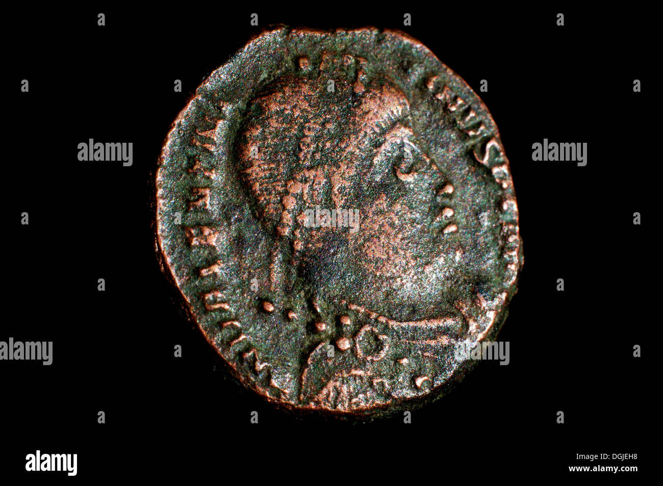 364-375 a d valentinian 1 roman coin in studio setting Stock Photo - Alamy