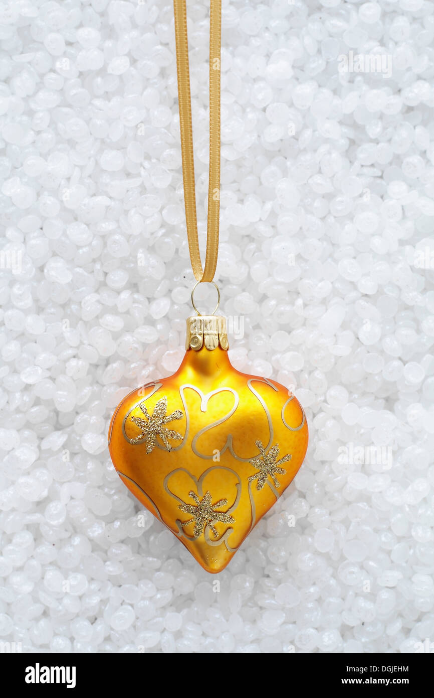 Yellow and gold bauble Stock Photo - Alamy