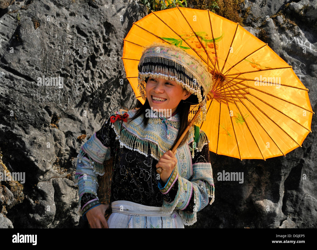 Tourist wearing a traditional costume, Sapa, Vietnam, Asia Stock Photo ...
