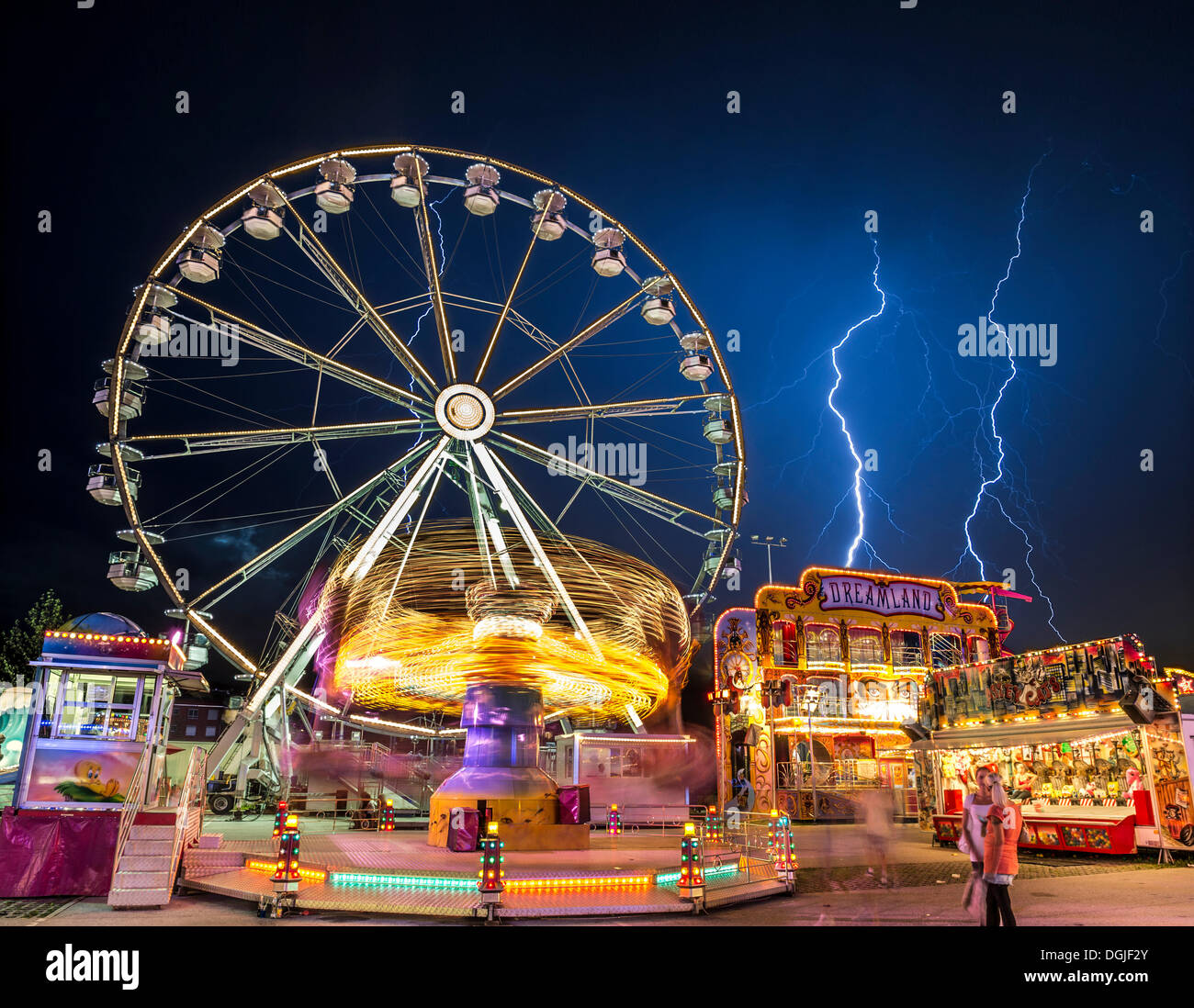 Ferris wheel, composing, Suedring amusement park, Innsbruck, Tyrol ...