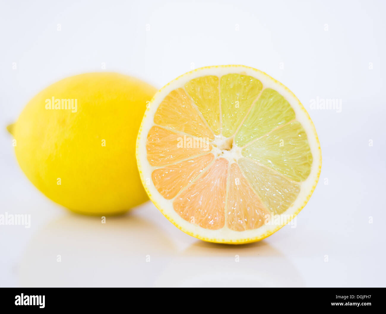 Rainbow on a lemon Stock Photo - Alamy