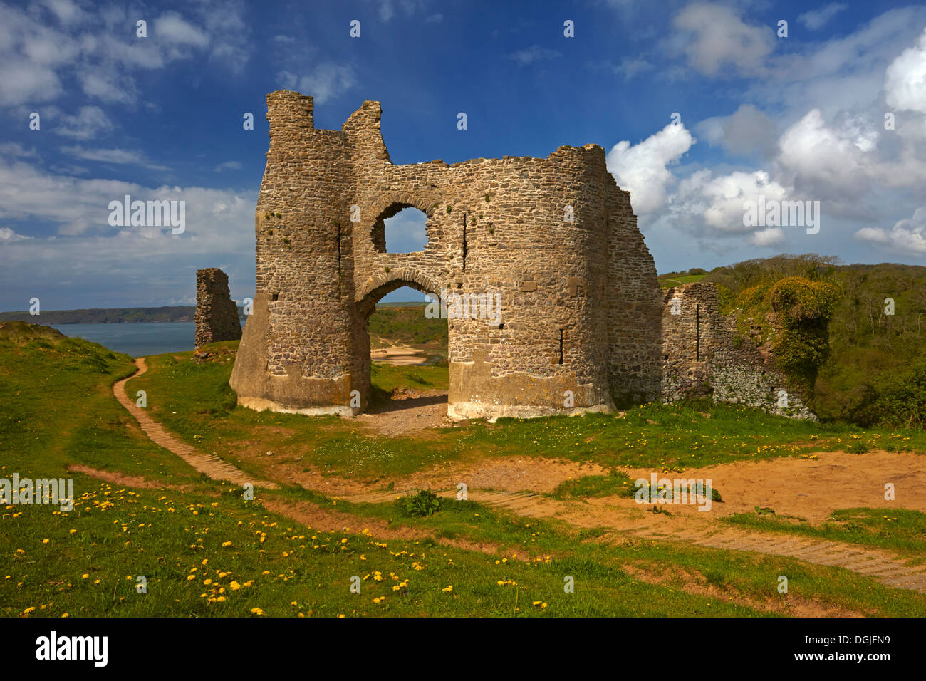 A view of Pennard Castle Stock Photo - Alamy