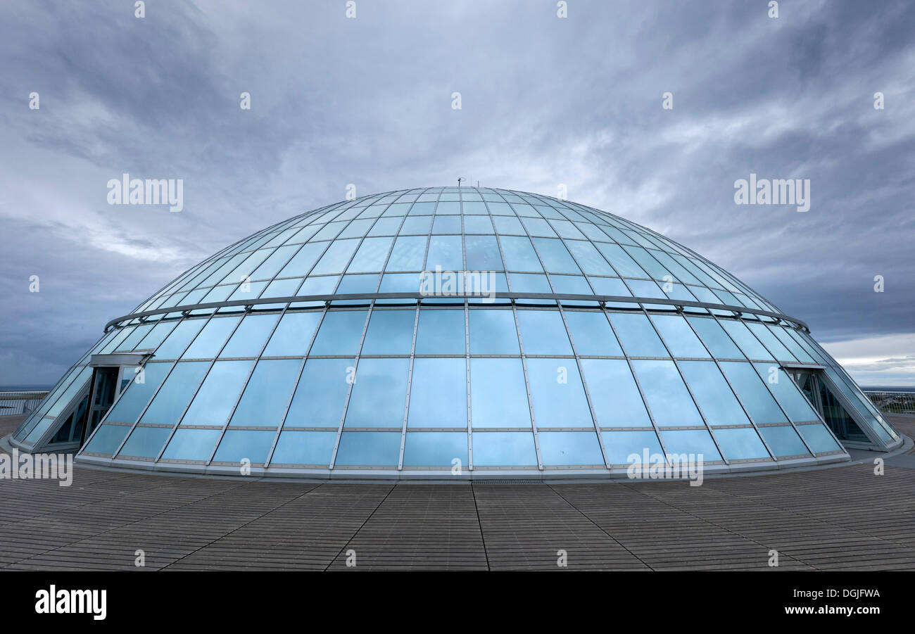 Glass dome of the hot water storage and Perlan restaurant, Reykjavik ...