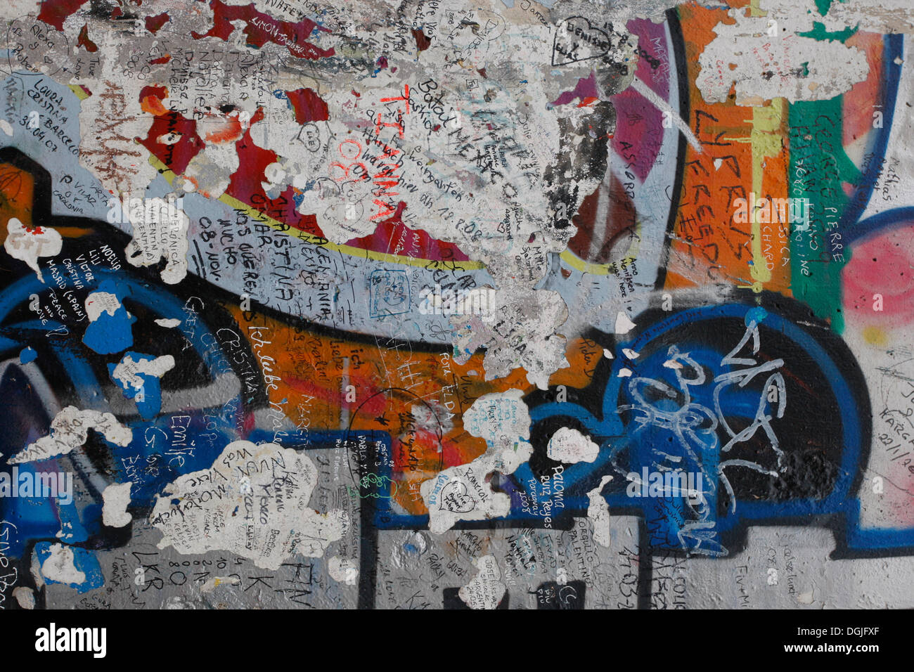 Remnants of the former Berlin Wall, Potsdamer Platz, Berlin Stock Photo ...