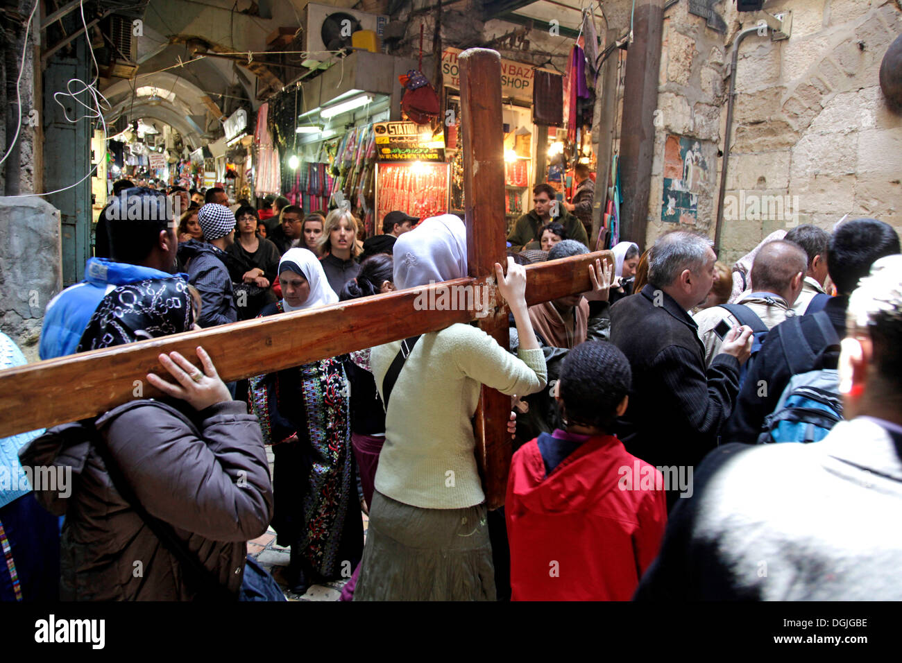 Good Friday procession in Jerusalem, Yerushalayim, Israel, Middle East ...