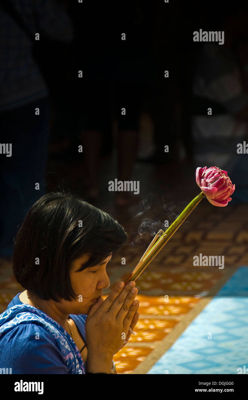 Buddhist praying lotus flower hi-res stock photography and images - Alamy