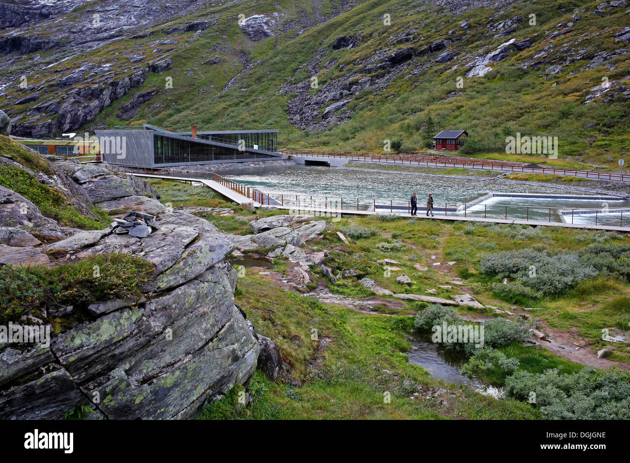 Visitor centre at the Trollstigen or Troll's Footpath, one of the most ...