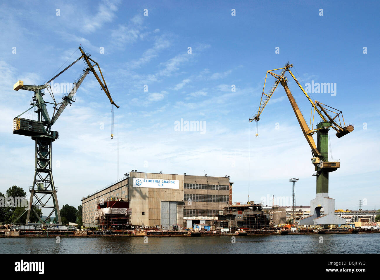 Polish shipyard Stocznia Gdansk on the Vistula - 1950 to 1990 Lenin ...