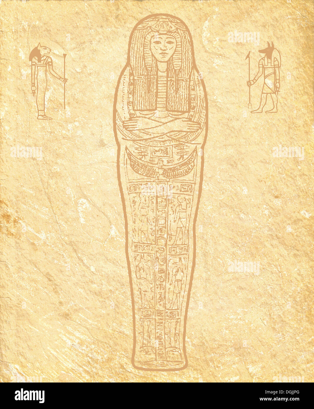 papyrus with elements of egyptian ancient history. Logos absent Stock ...