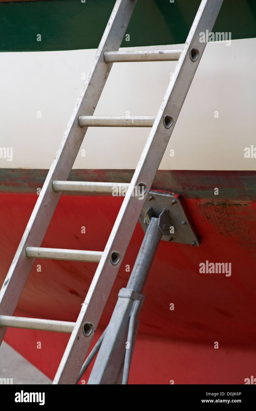 ladders leant against boat Stock Photo - Alamy