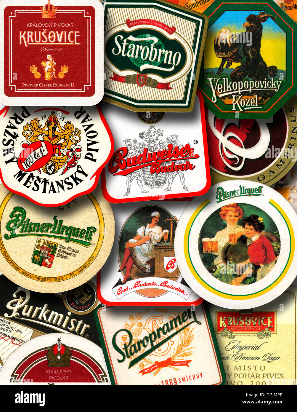 Czech beer mats Stock Photo - Alamy