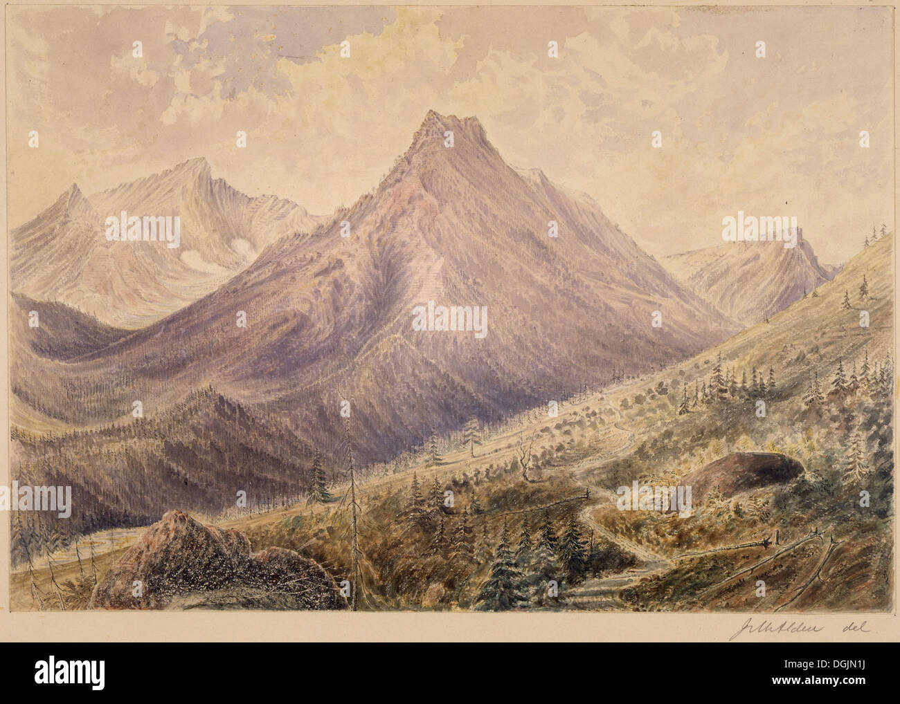 Looking W. toward summit Kishenehn Pass left hand peak bears S. 10. W ...