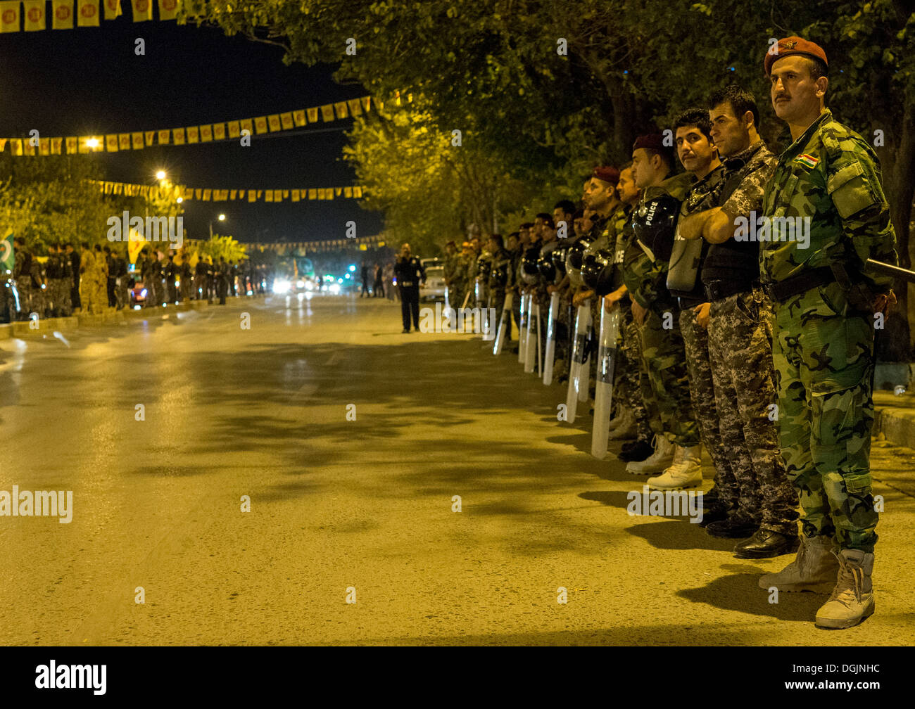 Policemen During Kdp Meeting, Suleymanyah, Kurdistan, Iraq Stock Photo ...
