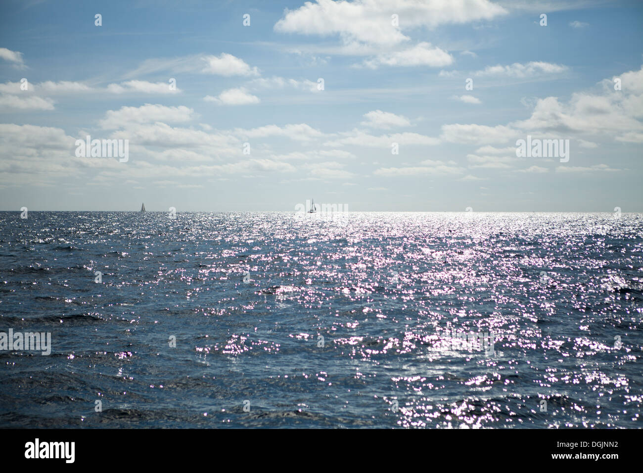 Yachts out at Sea Stock Photo - Alamy