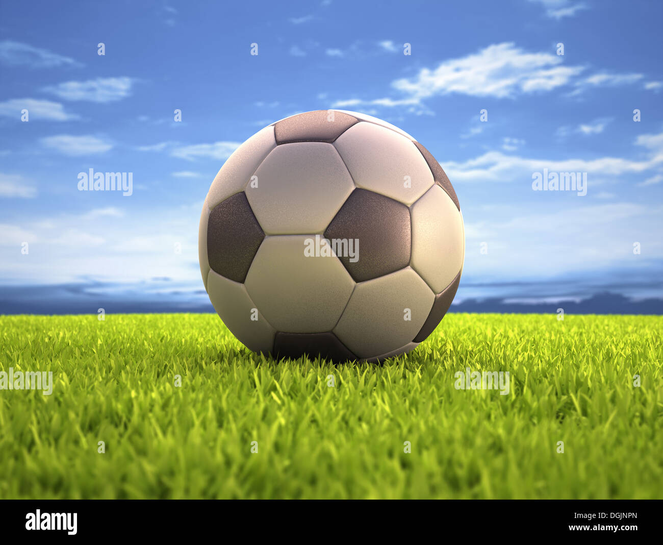 Soccer ball on the field. With clipping path on the ball Stock Photo ...