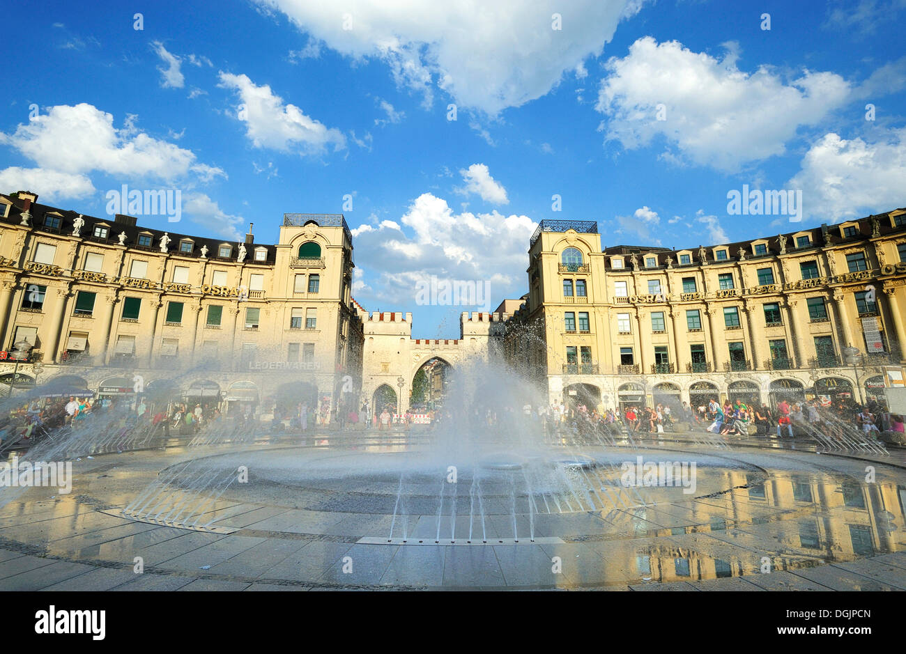 Fountain on the Stachus or Karlsplatz square Munich, Upper Bavaria ...