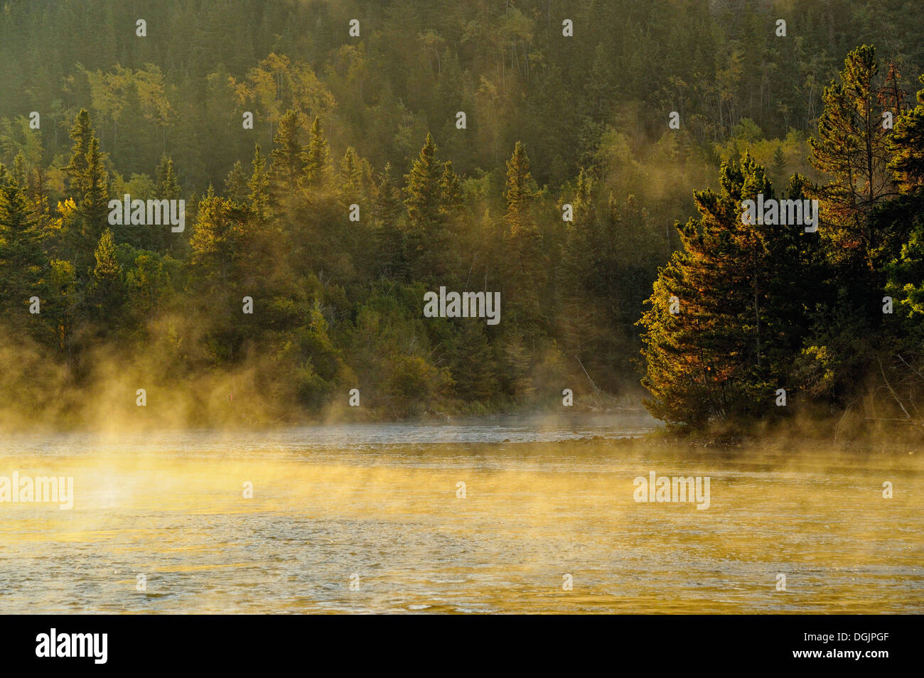 The Chilko River at dawn Chilcotin wilderness British Columbia Canada ...