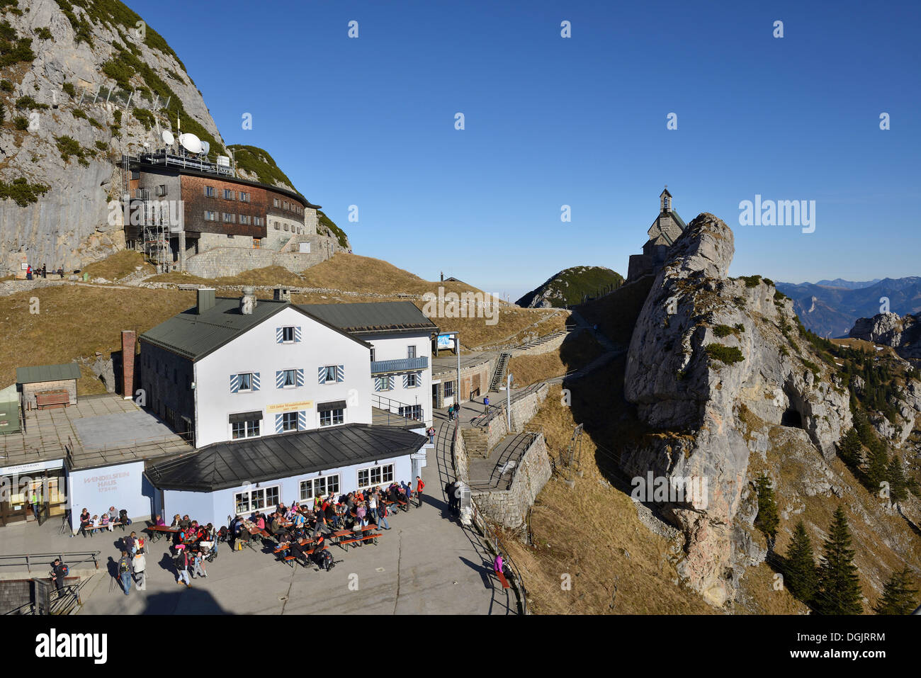 Wendelstein House, 1724m, and Wendelstein Mountain, Mangfall Mountains ...