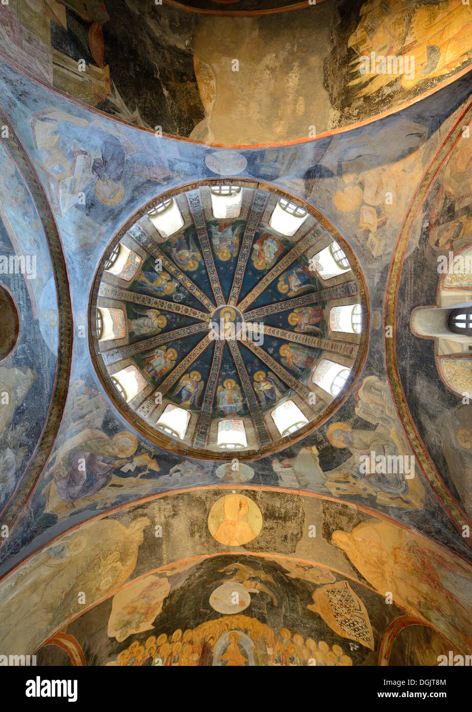 Painted dome of the parekklesion, with the Virgin and Child in the ...