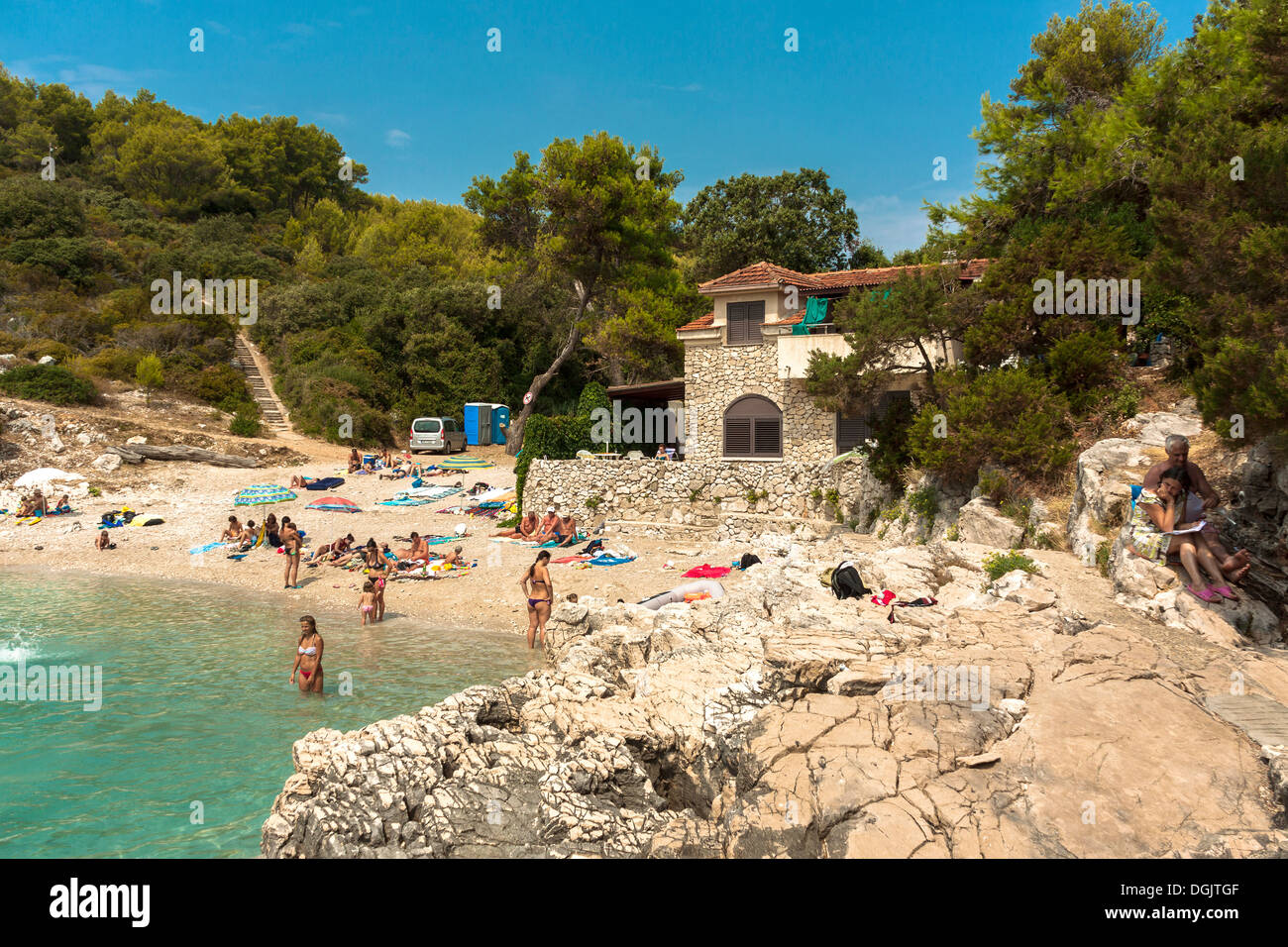 People relaxing at Zitna beach near Zavalatica, Croatia Stock Photo - Alamy