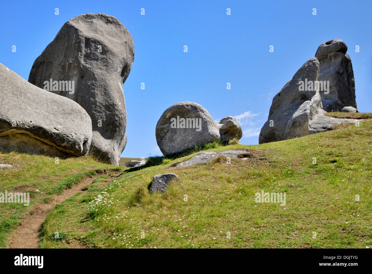 Trail through the limestone formations of Castle Hill Limestone Rocks ...