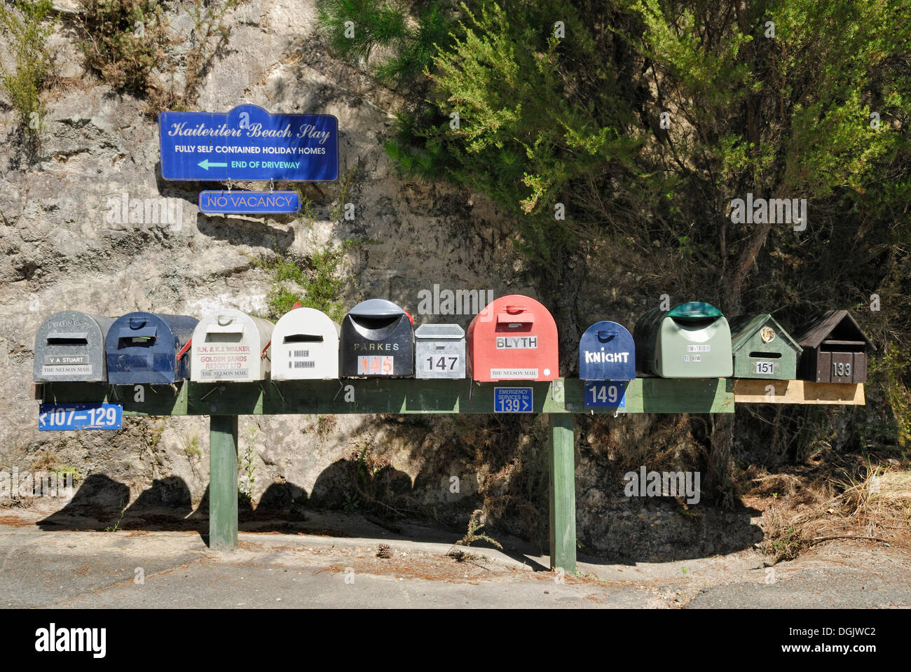 Mailboxes rows colorful hi-res stock photography and images - Alamy