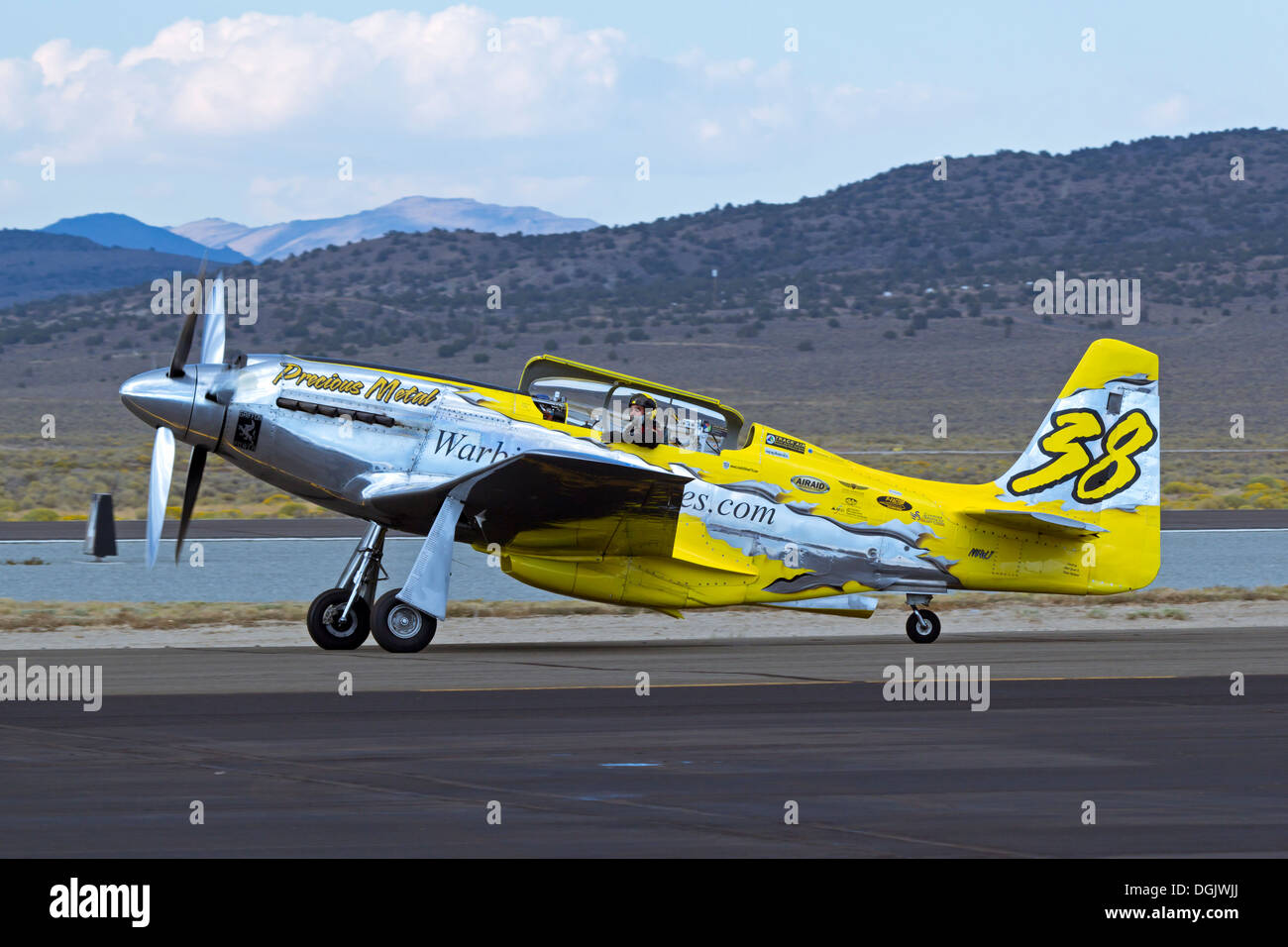 Unlimited Air Racer "Precious Metal" taxies after a heat race during ...