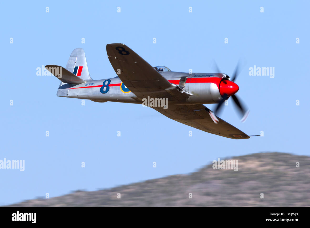Unlimted Air Racer "Dreadnought" in flight during the 2013 National ...