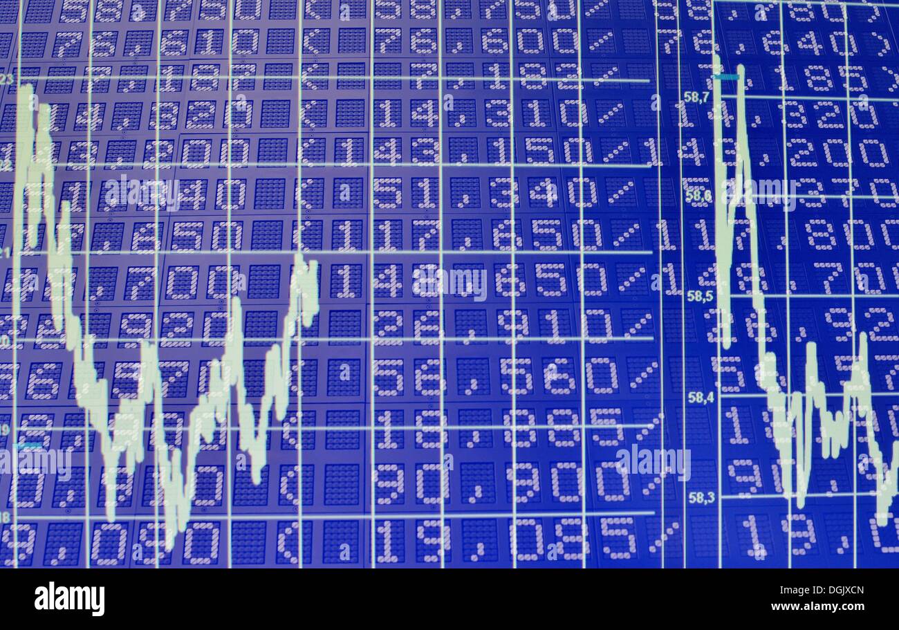 Stock exchange in Frankfurt, Germany. Picture taken with double exposre ...