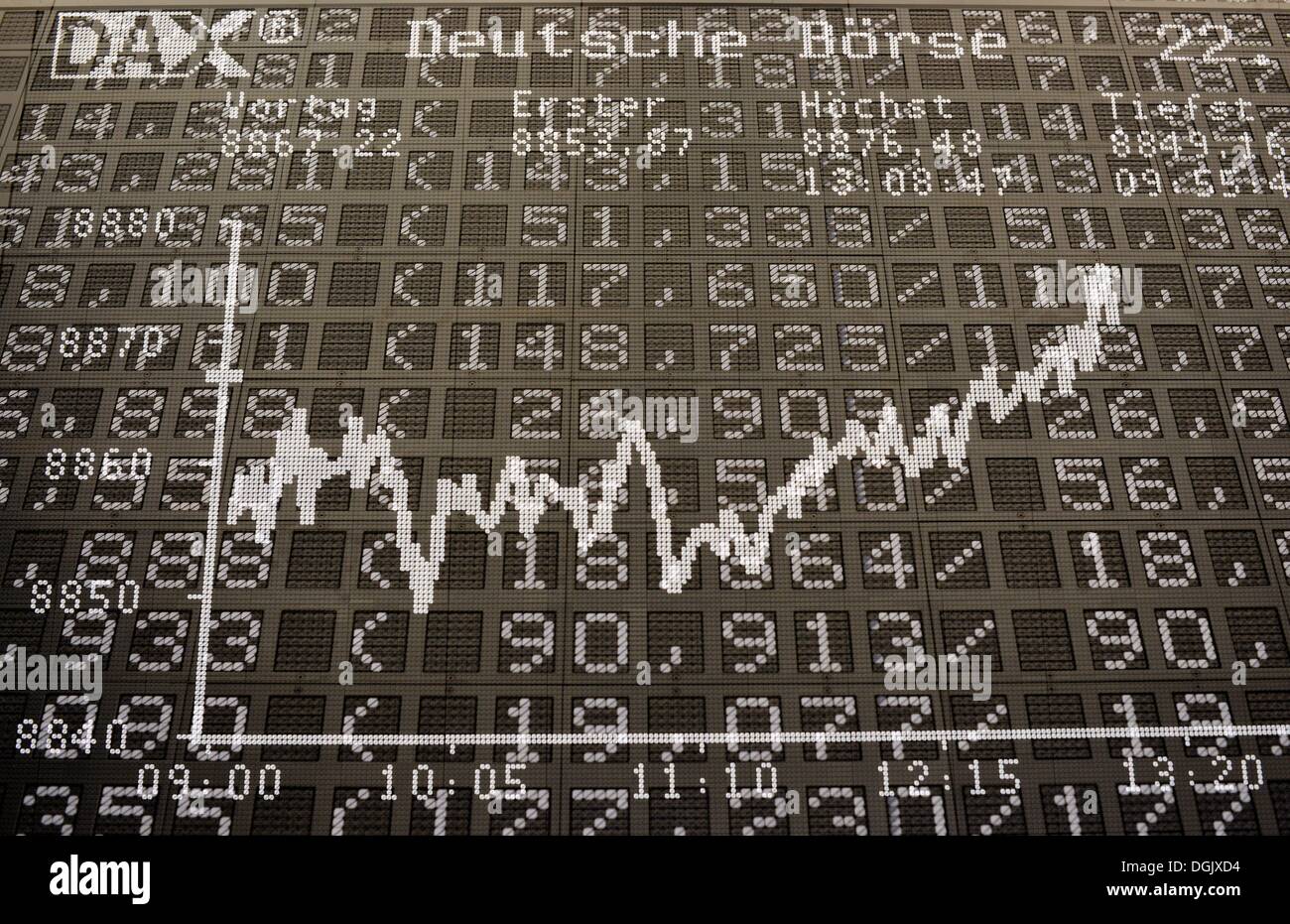 Stock exchange in Frankfurt, Germany. Picture taken with double exposre ...