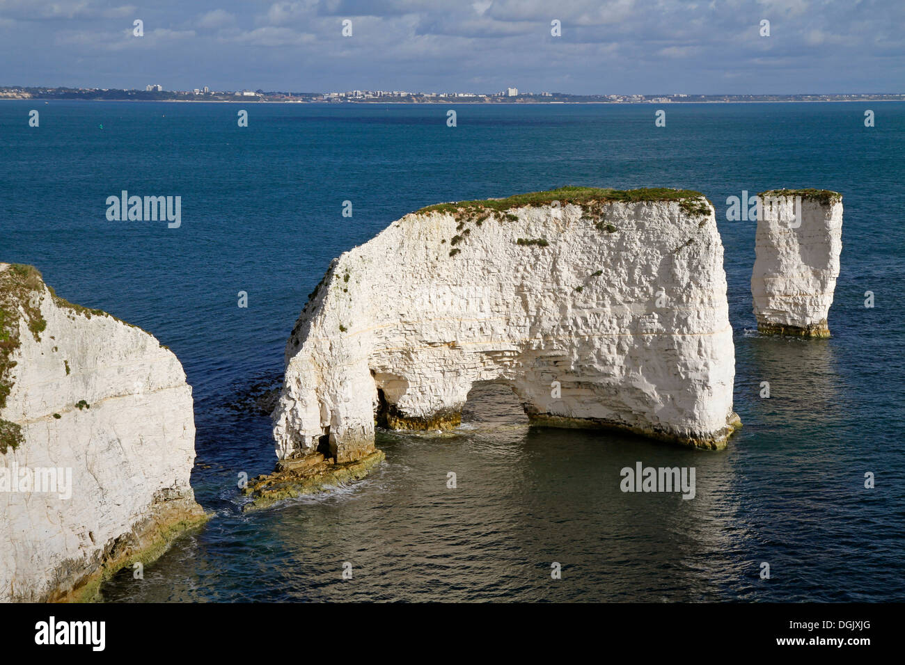 Old Harry Rocks which are chalk formations off the coast near Studland ...