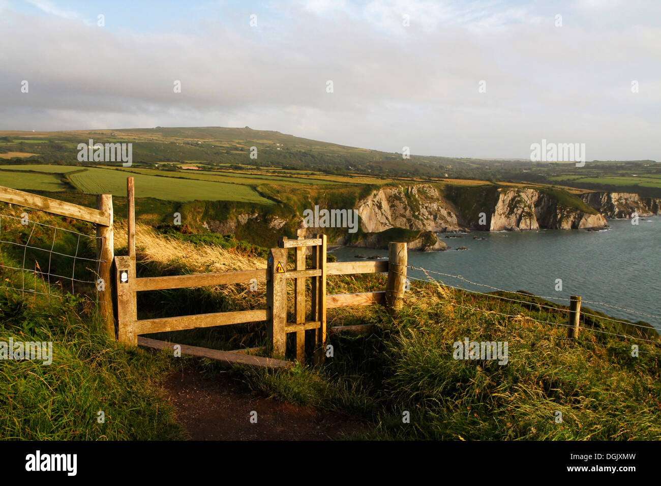 The North Pembrokeshire coast viewed from the coast path at Dinas Head ...