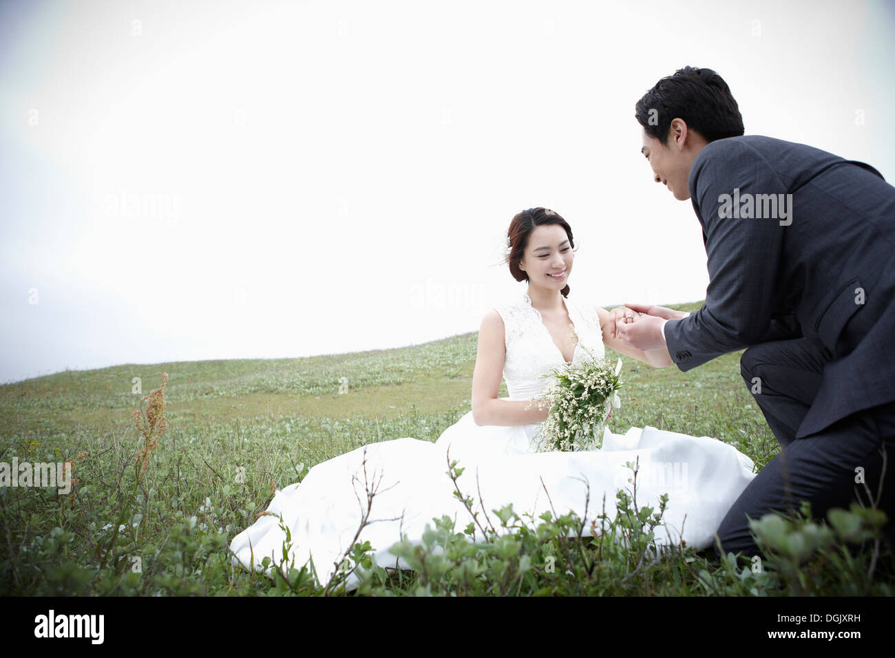 Two brides an one groom hi-res stock photography and images - Alamy