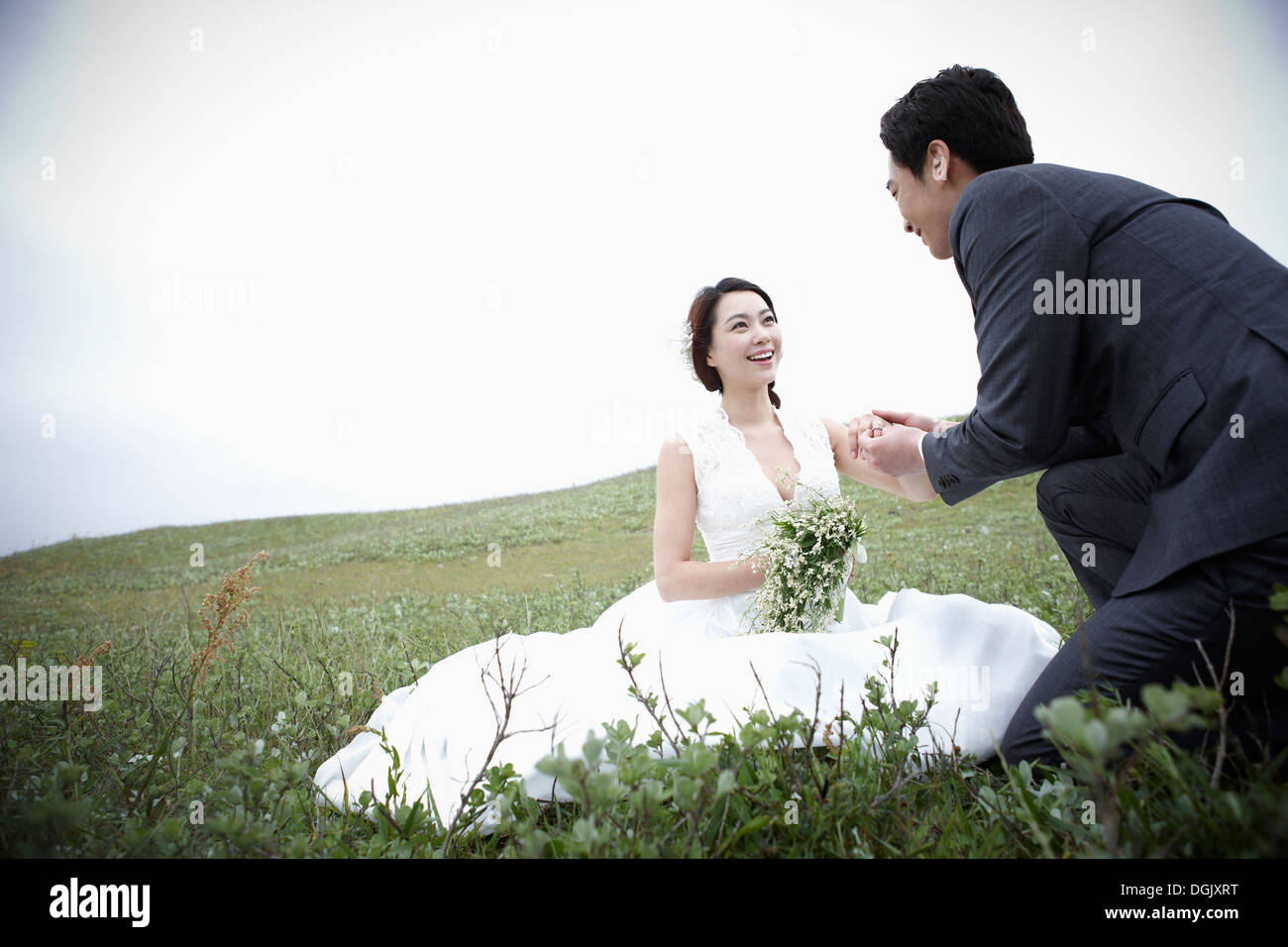 Two brides an one groom hi-res stock photography and images - Alamy