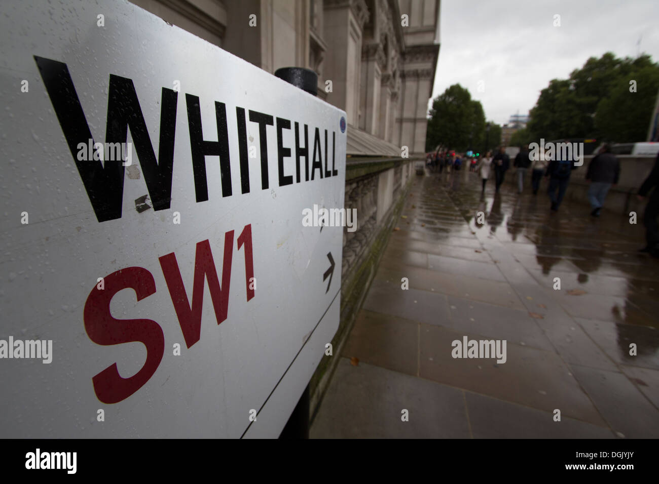 Whitehall street sign, Central London, UK — iconic location in ...