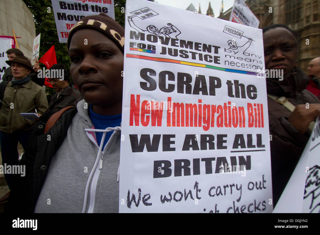 London Uk 22nd Oct 2013 Movement Against Xenophobia Protest Outside